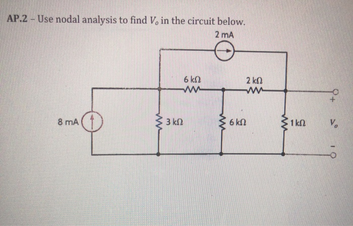 Solved AP.2 - Use nodal analysis to find V, in the circuit | Chegg.com