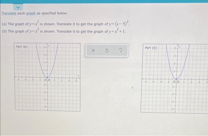 Solved Translate each graph as specified below. (a) The | Chegg.com | Chegg.com