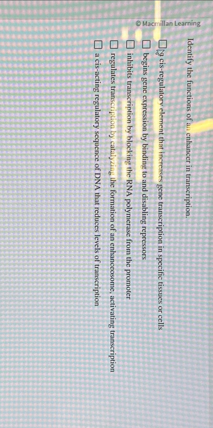 Solved Identify the functions of an enhancer in | Chegg.com