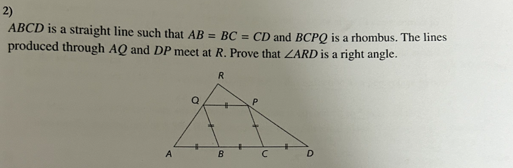 Solved ABCD is a straight line such that AB=BC=CD ﻿and BCPQ | Chegg.com