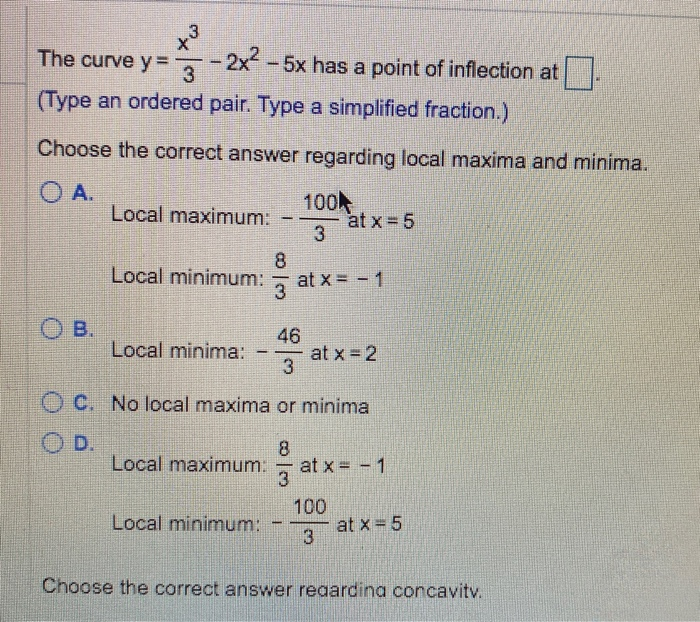 Solved Identify the inflection points and local maxima and | Chegg.com