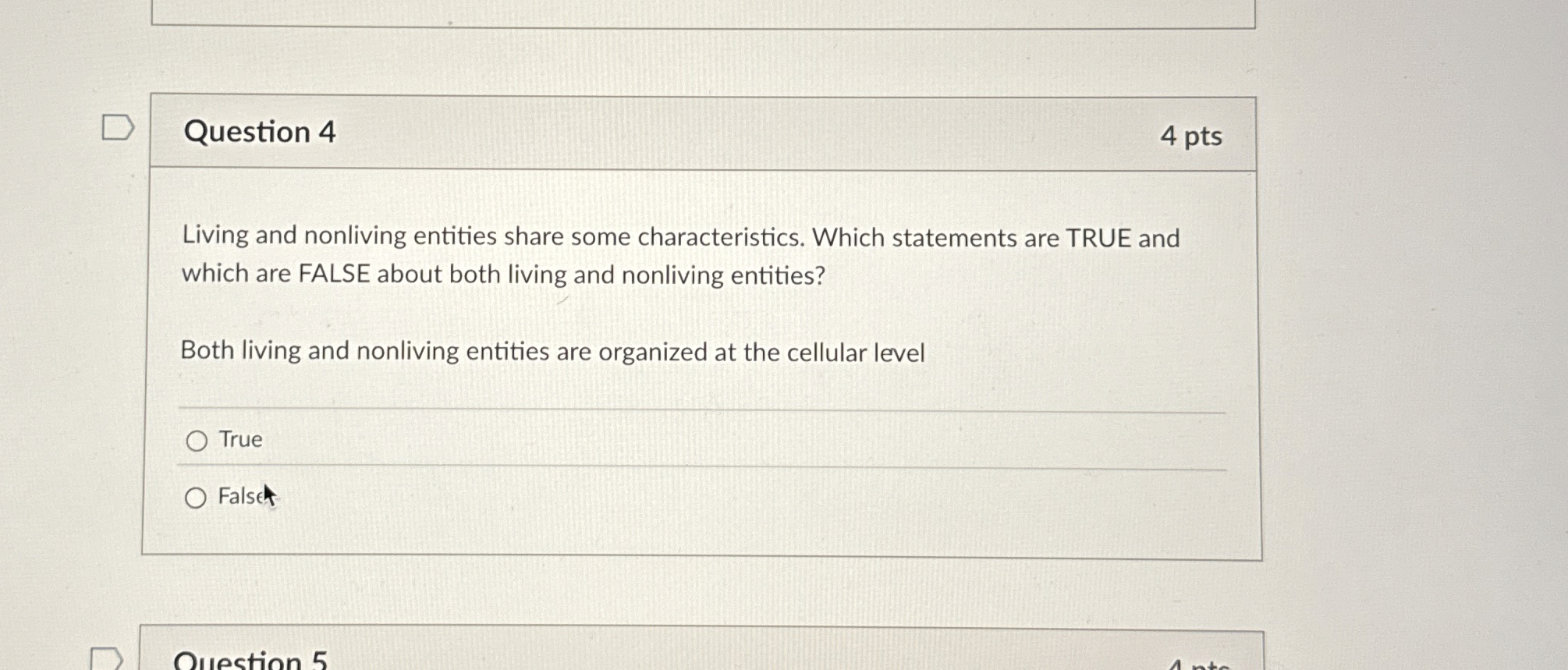 Solved Question 44 ﻿ptsLiving and nonliving entities share | Chegg.com