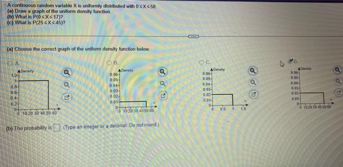 Solved A continuous random variable X is uniformly | Chegg.com