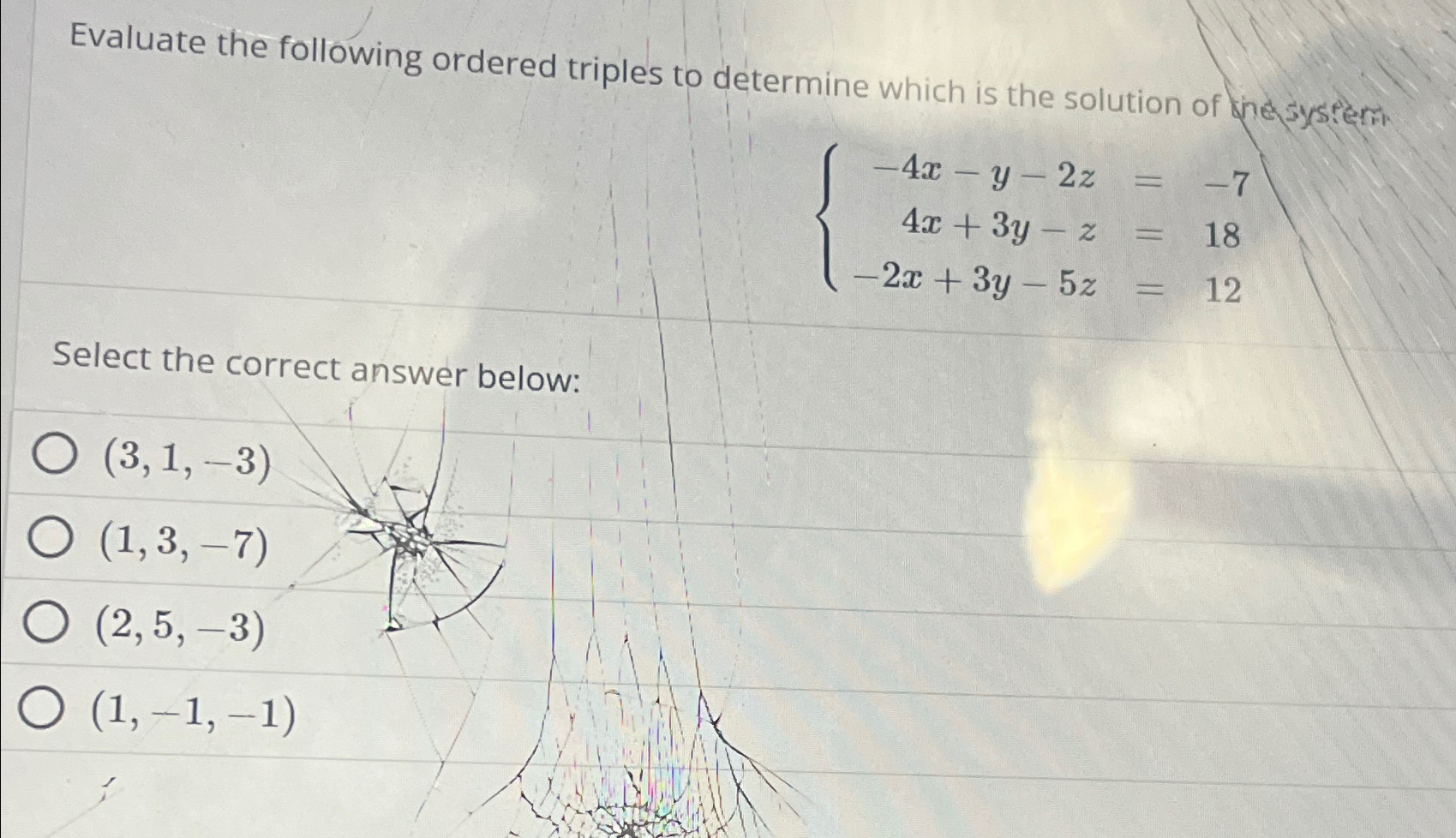Solved Evaluate the following ordered triples to determine | Chegg.com