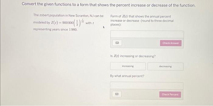 Solved Convert the given functions to a form that shows the | Chegg.com