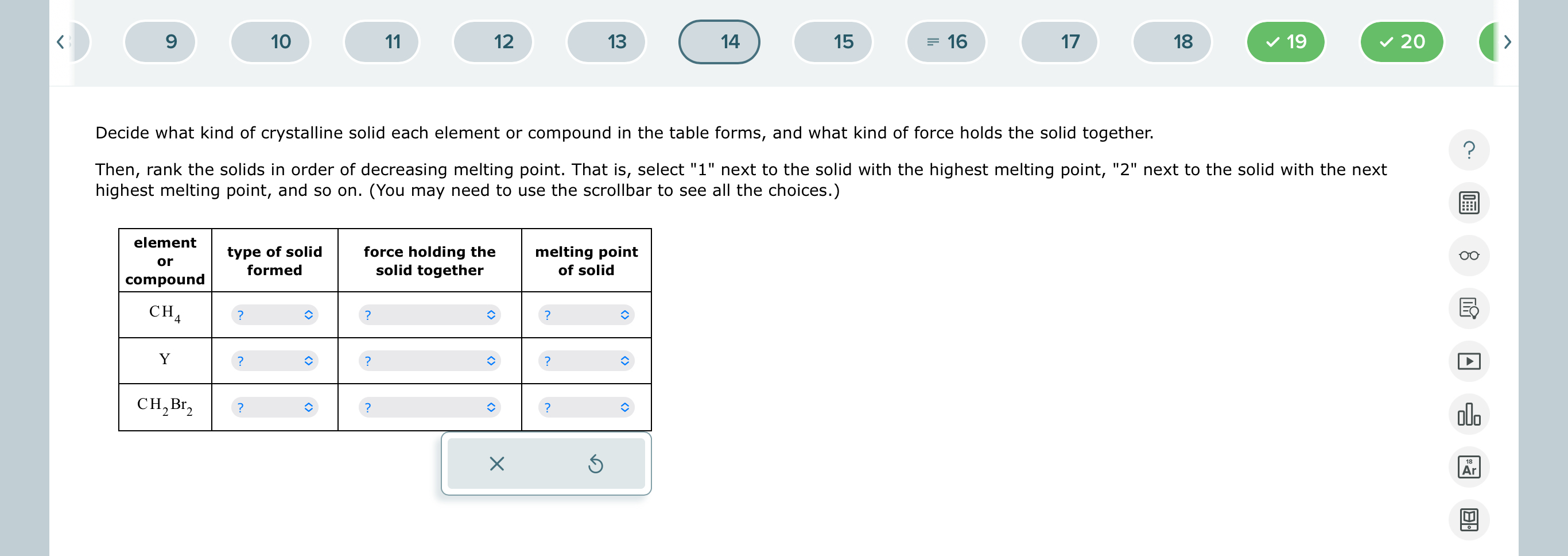 Solved Decide what kind of crystalline solid each element or | Chegg.com