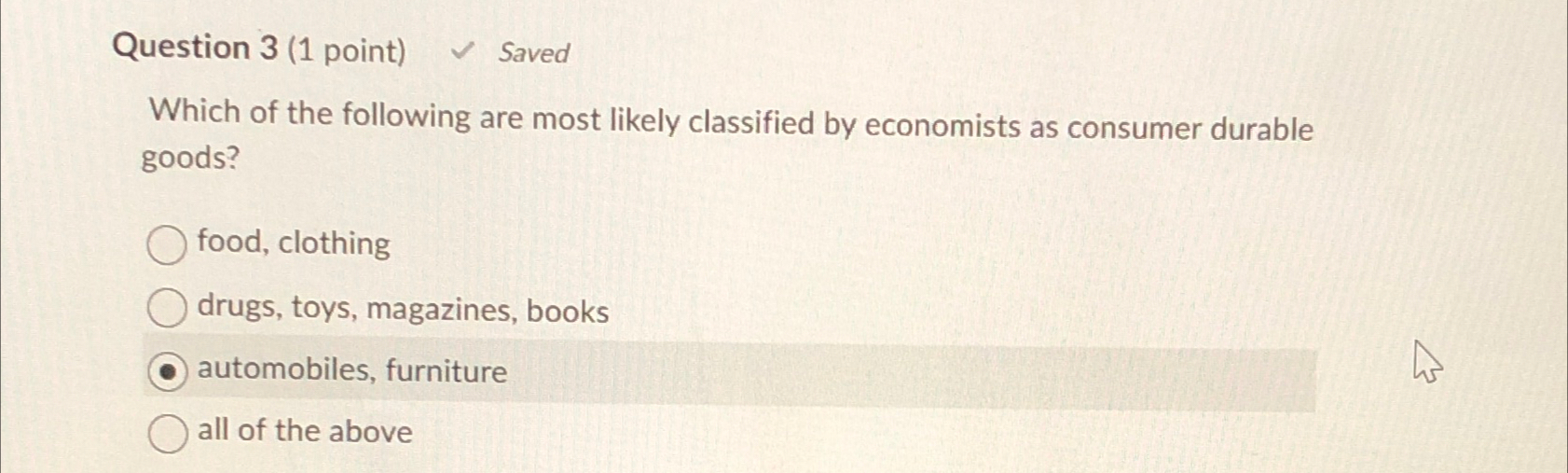 Solved Question 3 (1 point) SavedWhich of the following | Chegg.com Solved Question 3 (1 point) SavedWhich of the following | Chegg.com