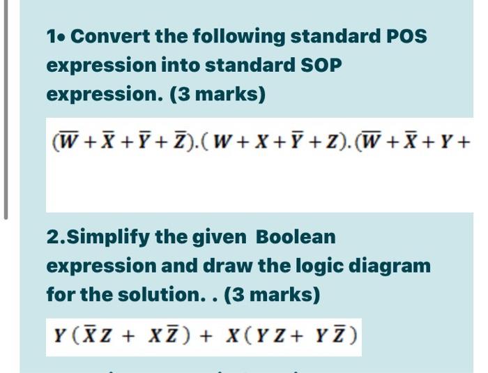 Solved 1. Convert the following standard POS expression into | Chegg.com