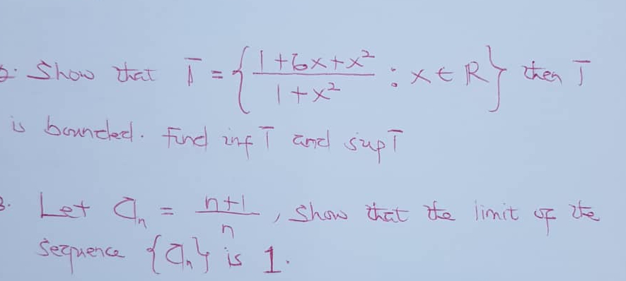 Solved Show that I={1+6x+x21+x2:xinR} ﻿then T ﻿is bounded. | Chegg.com