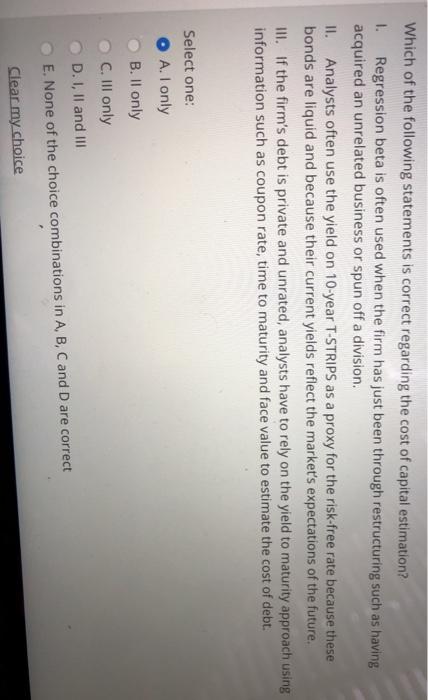 Solved Which of the following statements is correct | Chegg.com