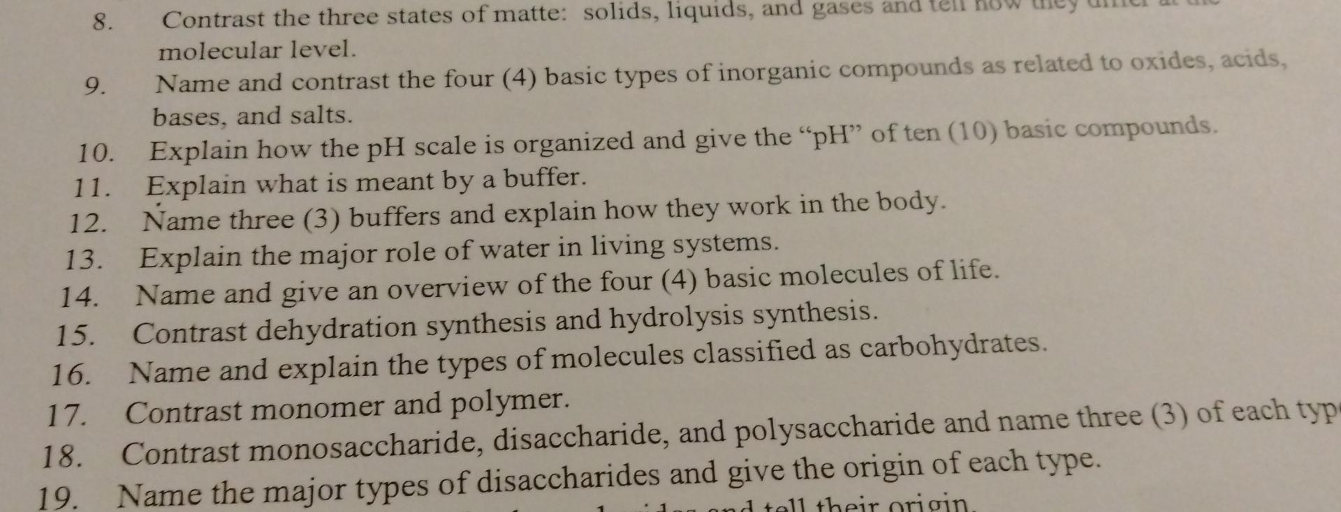 Solved 12. Name three (3) buffers and explain how they work | Chegg.com