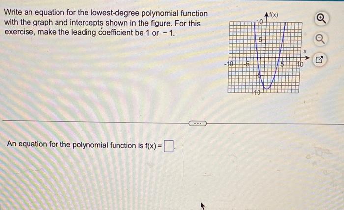 Solved Write an equation for the lowest-degree polynomial | Chegg.com