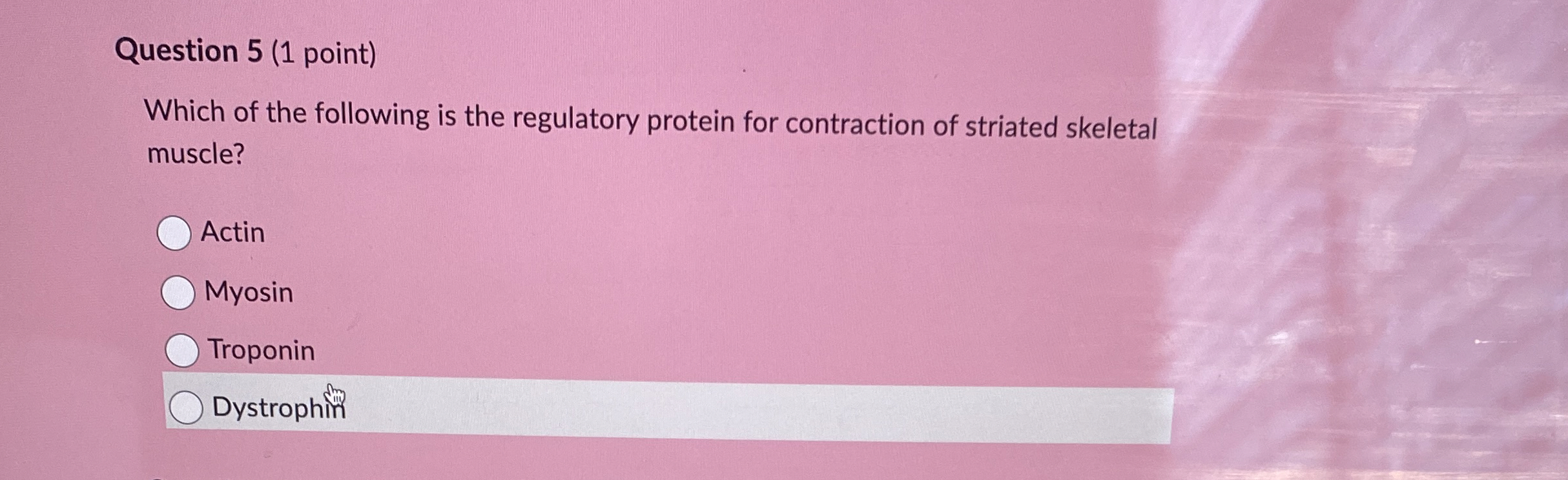 Solved Question 5 (1 ﻿point)Which of the following is the | Chegg.com