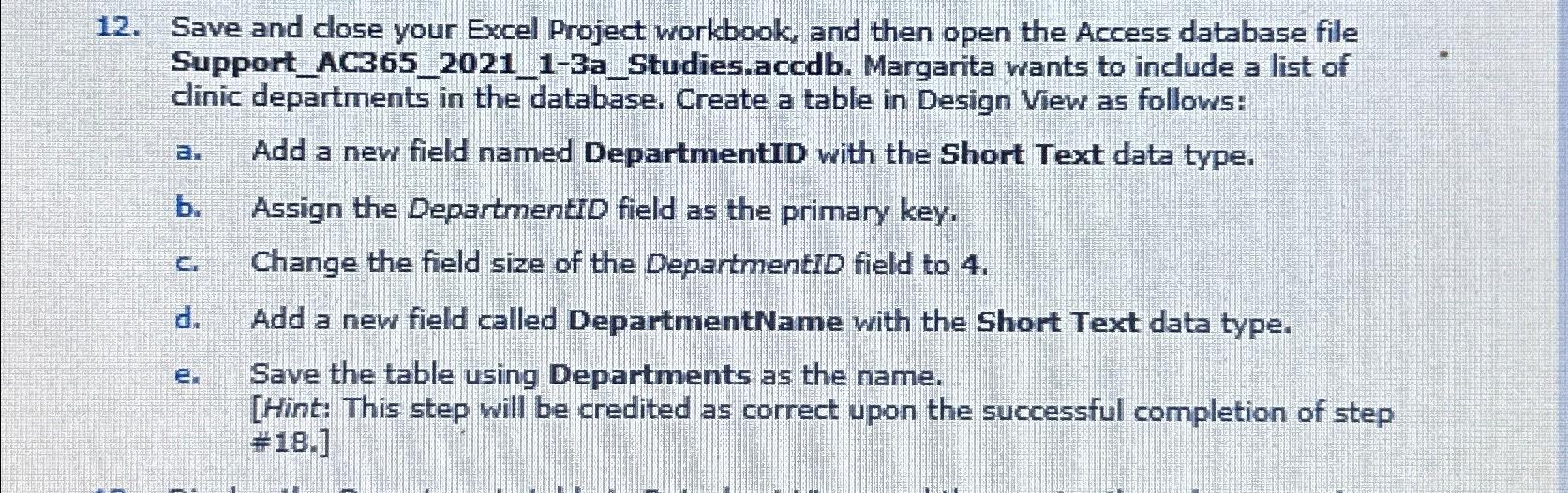 Solved Save and dose your Excel Project workbook, and then | Chegg.com