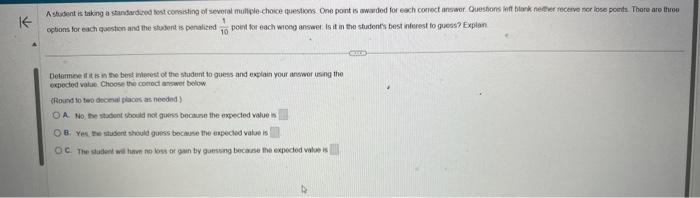 Solved opbons for eacti gasstion and the shabert is | Chegg.com