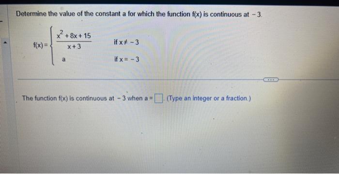 Solved Determine the value of the constant a for which the | Chegg.com