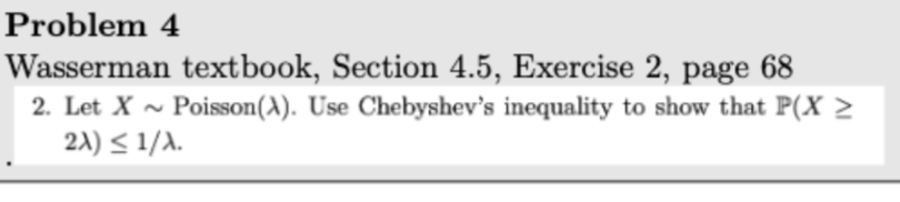 Solved Problem 3Problem 4Wasserman textbook, Section 4.5, | Chegg.com Solved Problem 3Problem 4Wasserman textbook, Section 4.5, | Chegg.com