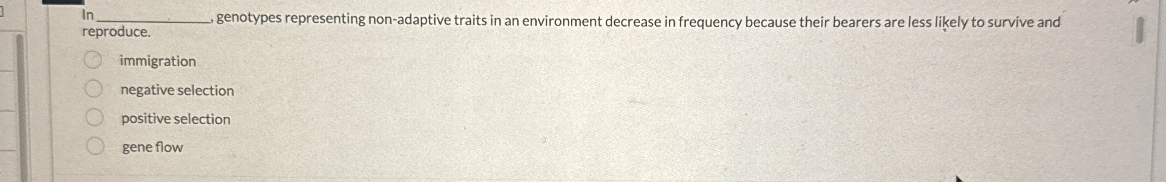 Solved In ﻿genotypes representing non-adaptive traits in | Chegg.com