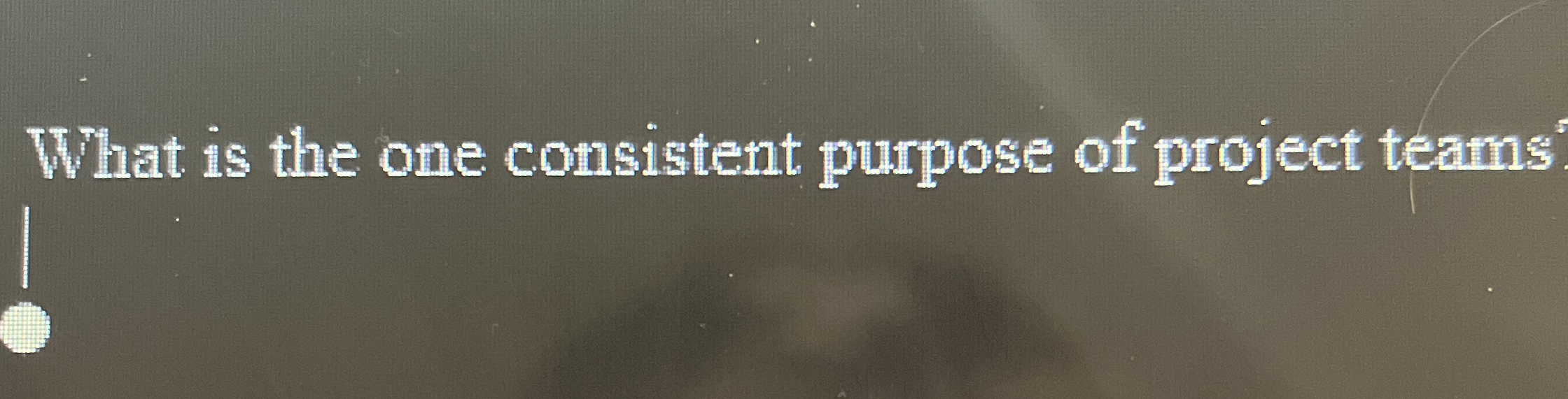 Solved What is the one consistent purpose of project teams | Chegg.com