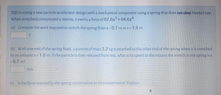 Solved SQU is trying a new particle accelerator design with | Chegg.com