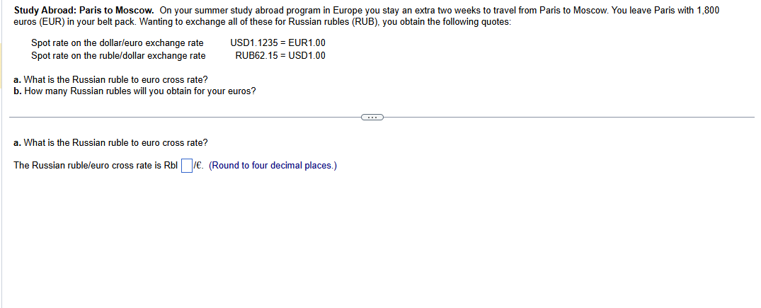 Solved Study Abroad: Paris to Moscow. On your summer study | Chegg.com