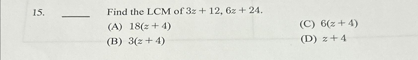 Solved Find the LCM of | Chegg.com