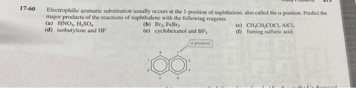 Solved 17-60 Electrophilic aromatic substitution usually | Chegg.com
