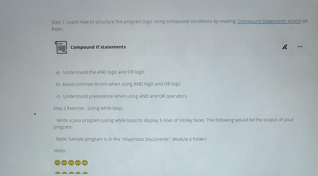Solved Step 1. Learn how to structure the program logic | Chegg.com