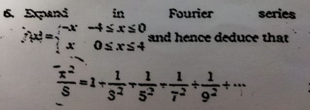 Solved Explain in Fourier series f(x)={ (-x,& -4