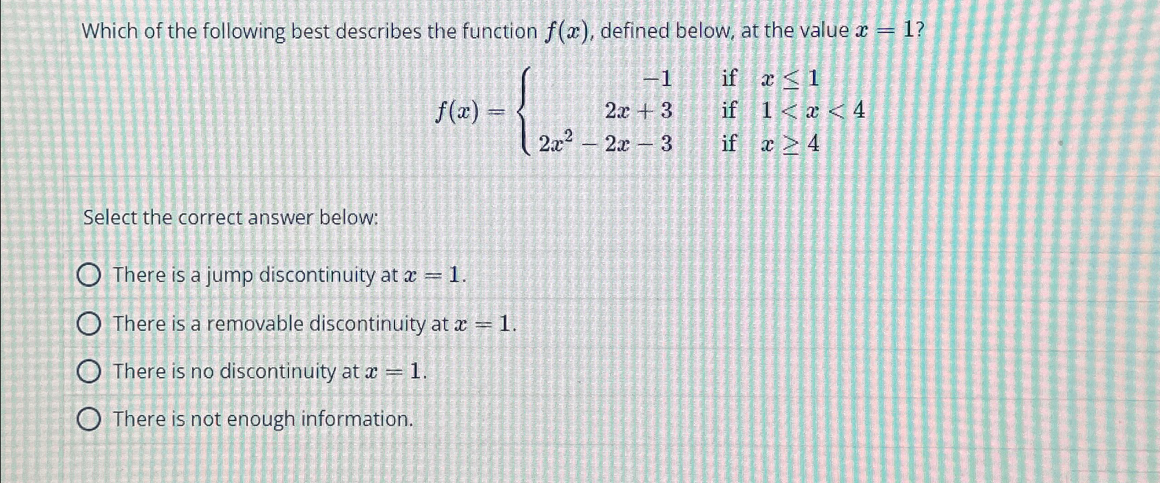 Solved Which of the following best describes the function | Chegg.com