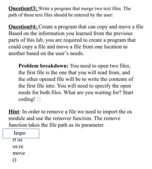 Solved Question#3: Write a program that merge two text | Chegg.com