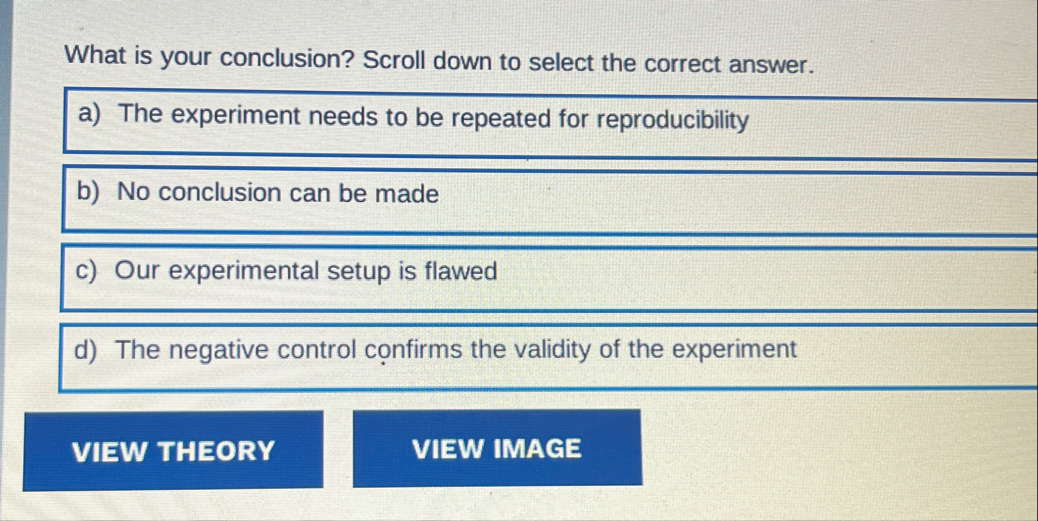 Solved What is your conclusion? Scroll down to select the | Chegg.com