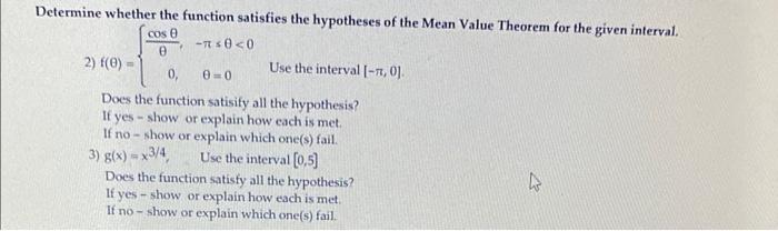 Solved Determine whether the function satisfies the | Chegg.com