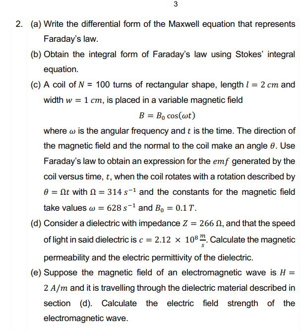 Solved (a) ﻿Write the differential form of the Maxwell | Chegg.com