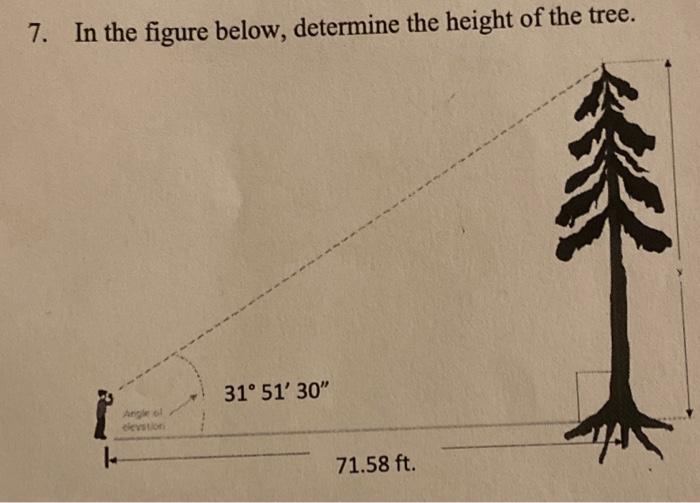 Solved 7. In the figure below, determine the height of the | Chegg.com