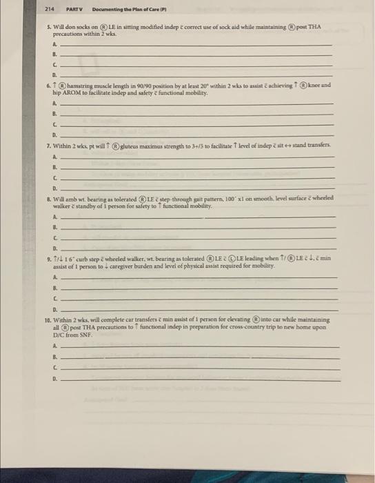 Solved PART It For each of the following Anticipated Goals, | Chegg.com