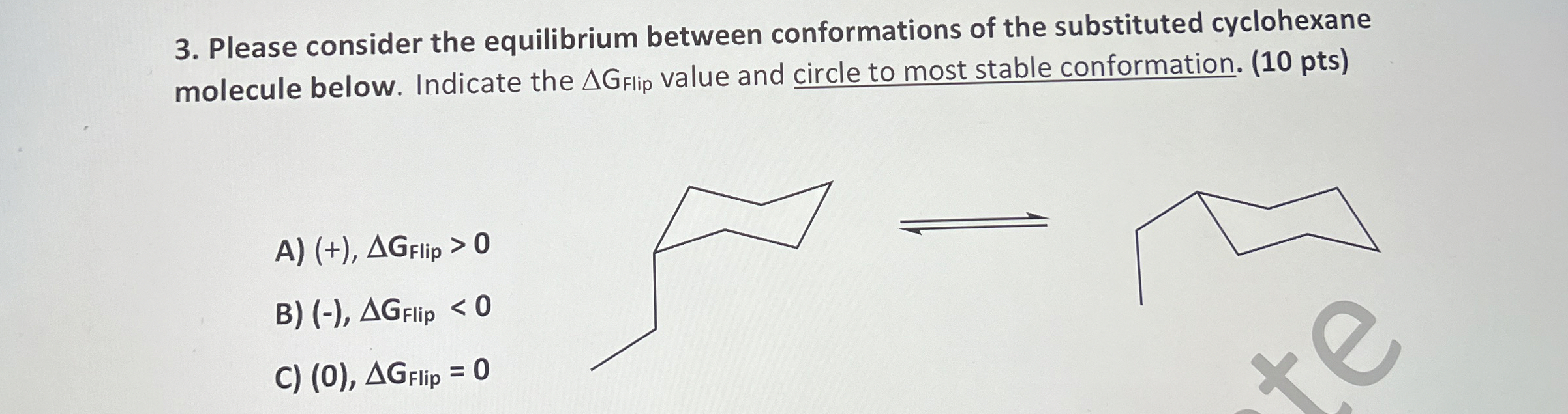 Solved Please consider the equilibrium between conformations | Chegg.com