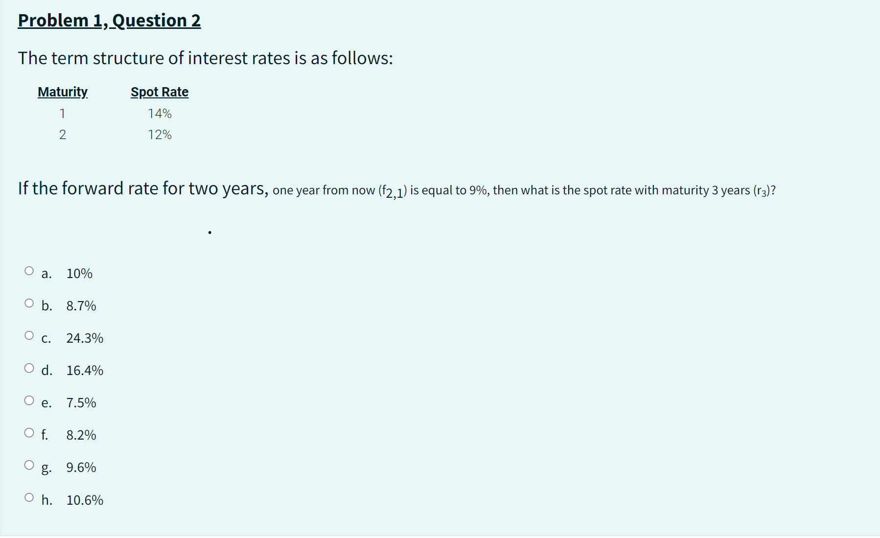 Solved Problem 1,_Question 2The term structure of interest | Chegg.com
