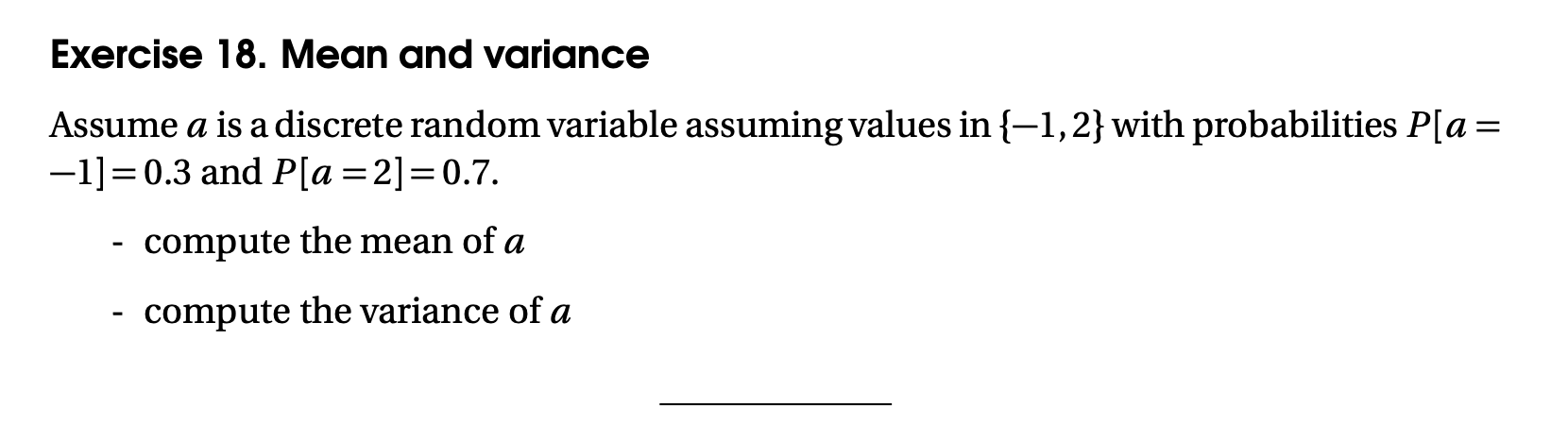 Solved Exercise 18. ﻿Mean and varianceAssume a ﻿is a | Chegg.com