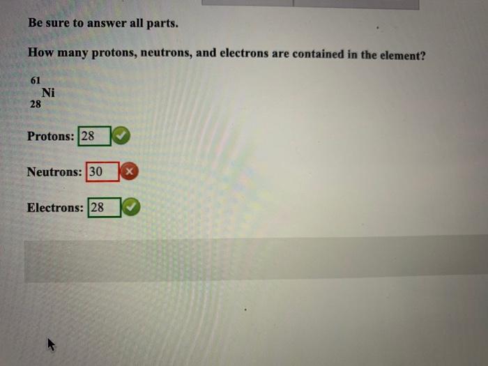 Solved Be sure to answer all parts. How many protons, | Chegg.com