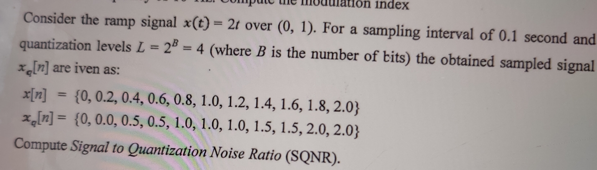 Solved Consider the ramp signal x(t)=2t ﻿over (0,1). ﻿For a | Chegg.com