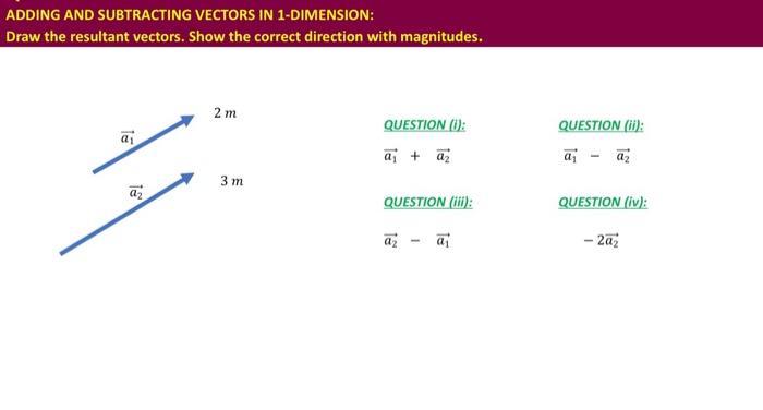 Solved ADDING AND SUBTRACTING VECTORS IN 1-DIMENSION: Draw | Chegg.com