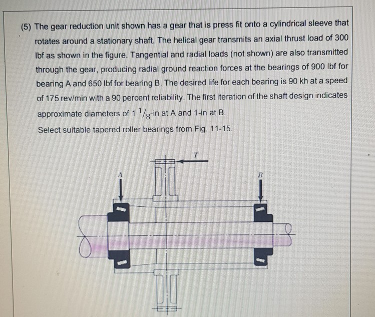 Solved (5) The gear reduction unit shown has a gear that is | Chegg.com