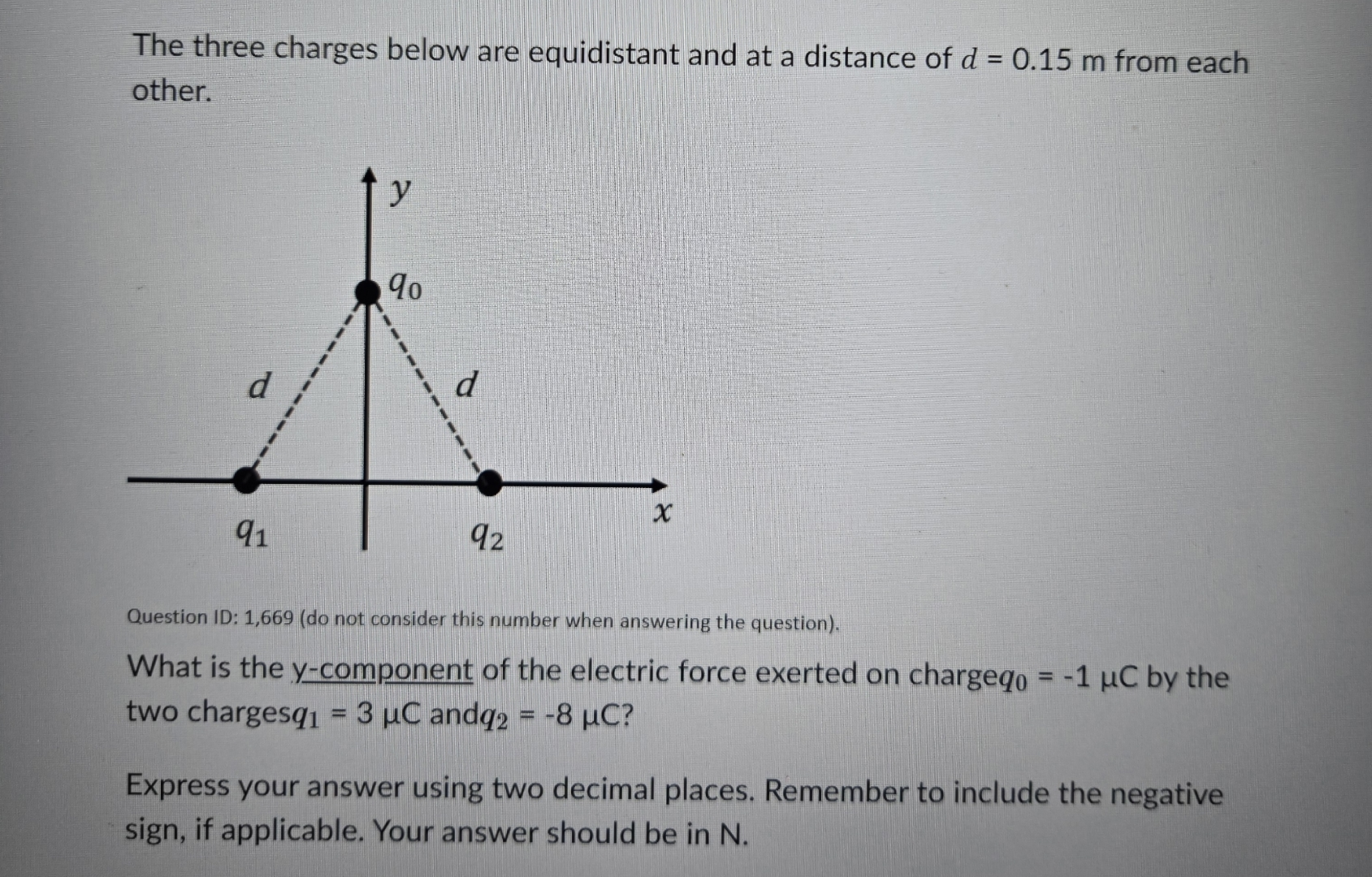Solved The three charges below are equidistant and at a | Chegg.com