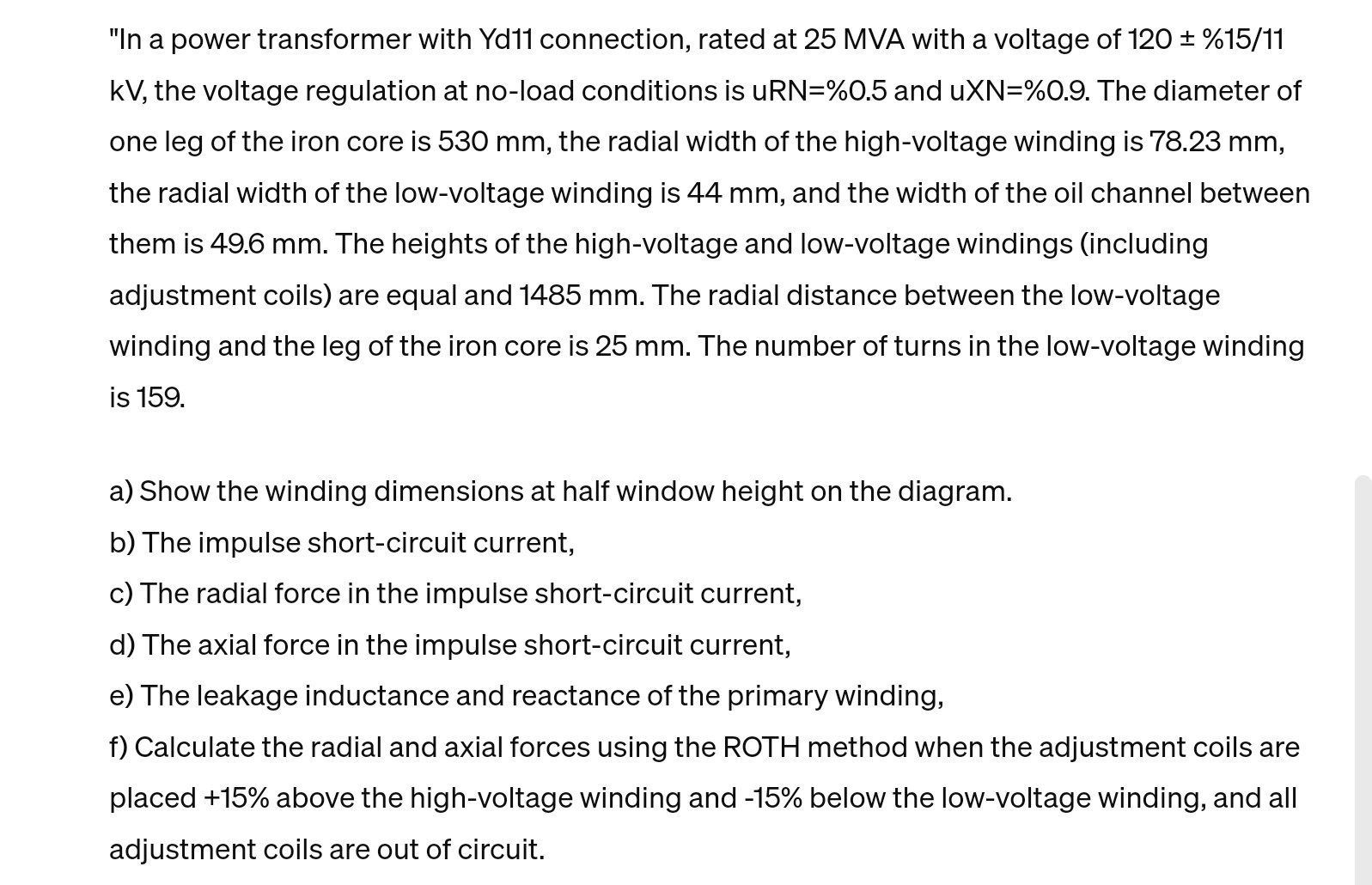 Solved "In a power transformer with Yd11 ﻿connection, rated | Chegg.com