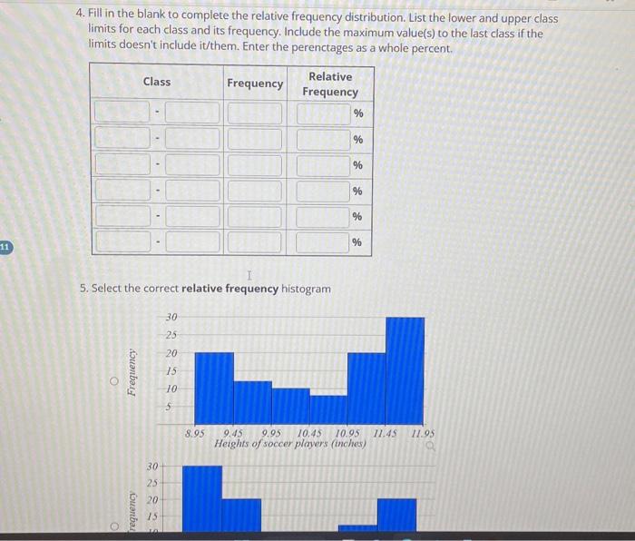 Solved The following data are the shoe sizes of 50 male | Chegg.com