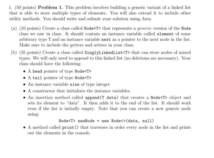 Solved 1. (50 points) Problem 1. This problem involves | Chegg.com