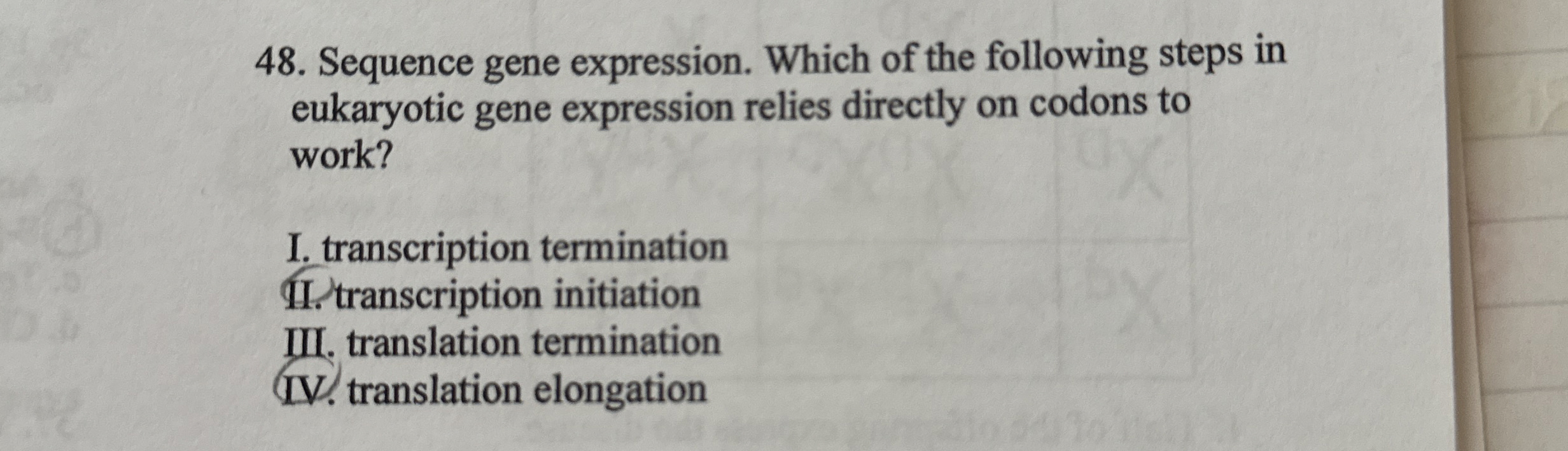 Solved Sequence gene expression. Which of the following | Chegg.com
