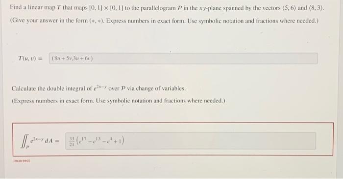 Solved Find a linear map T that maps [0,1]×[0,1] to the | Chegg.com