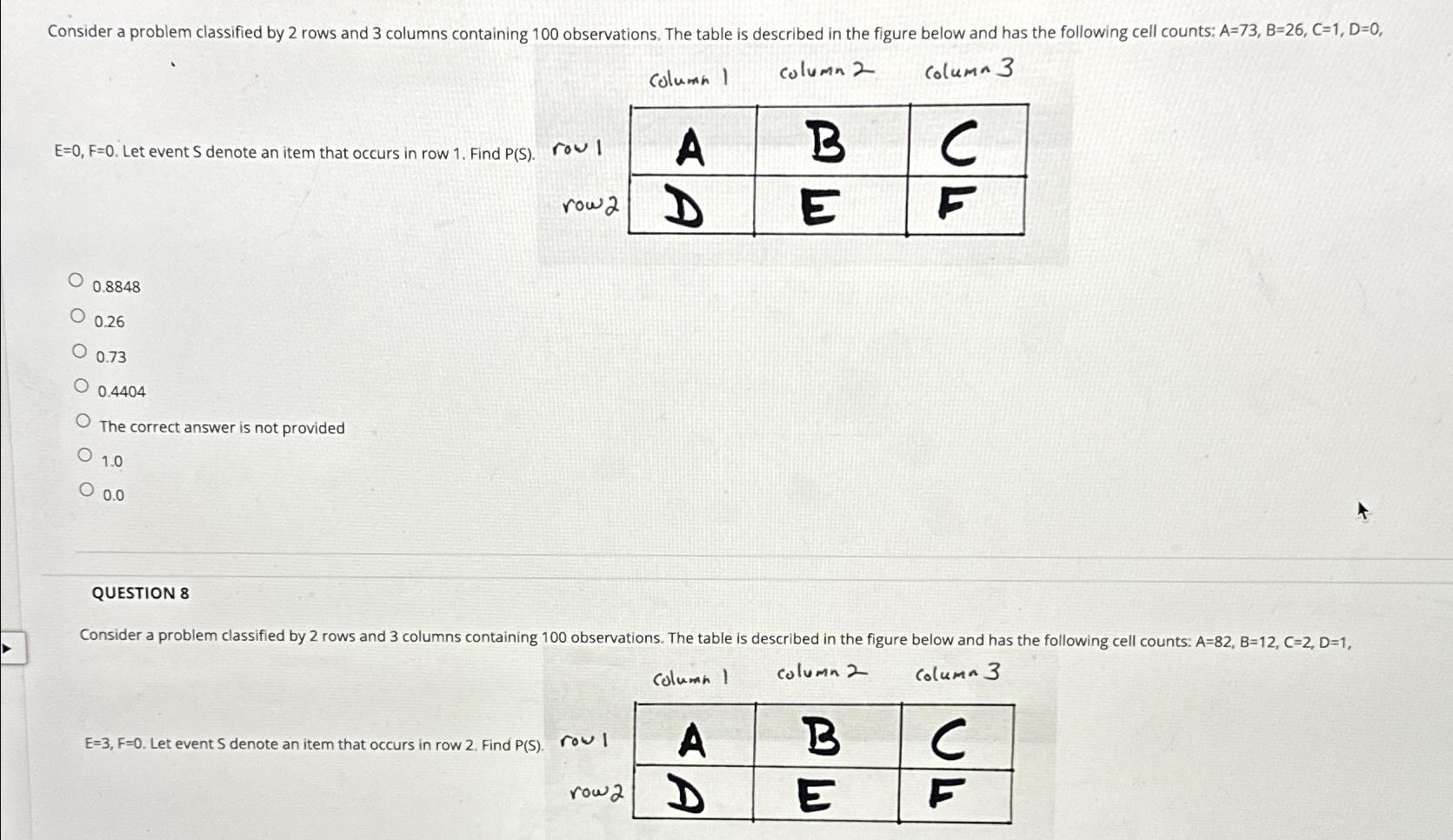 Solved Consider a problem classified by 2 ﻿rows and 3 | Chegg.com